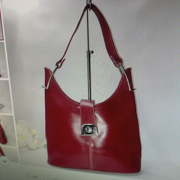 Made in France | Bags | Genuine Leather Made In France Shoulder Bag Red ...